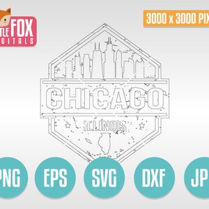 SVG Vector CHICAGO ILLINOIS Stamp. Svg Skyline. Svg Cut File Clip Art ...