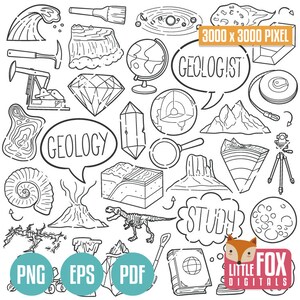 NATURAL SCIENCE Bundle. Earth Sciences Doodle Icons. Scientist Clip Art ...