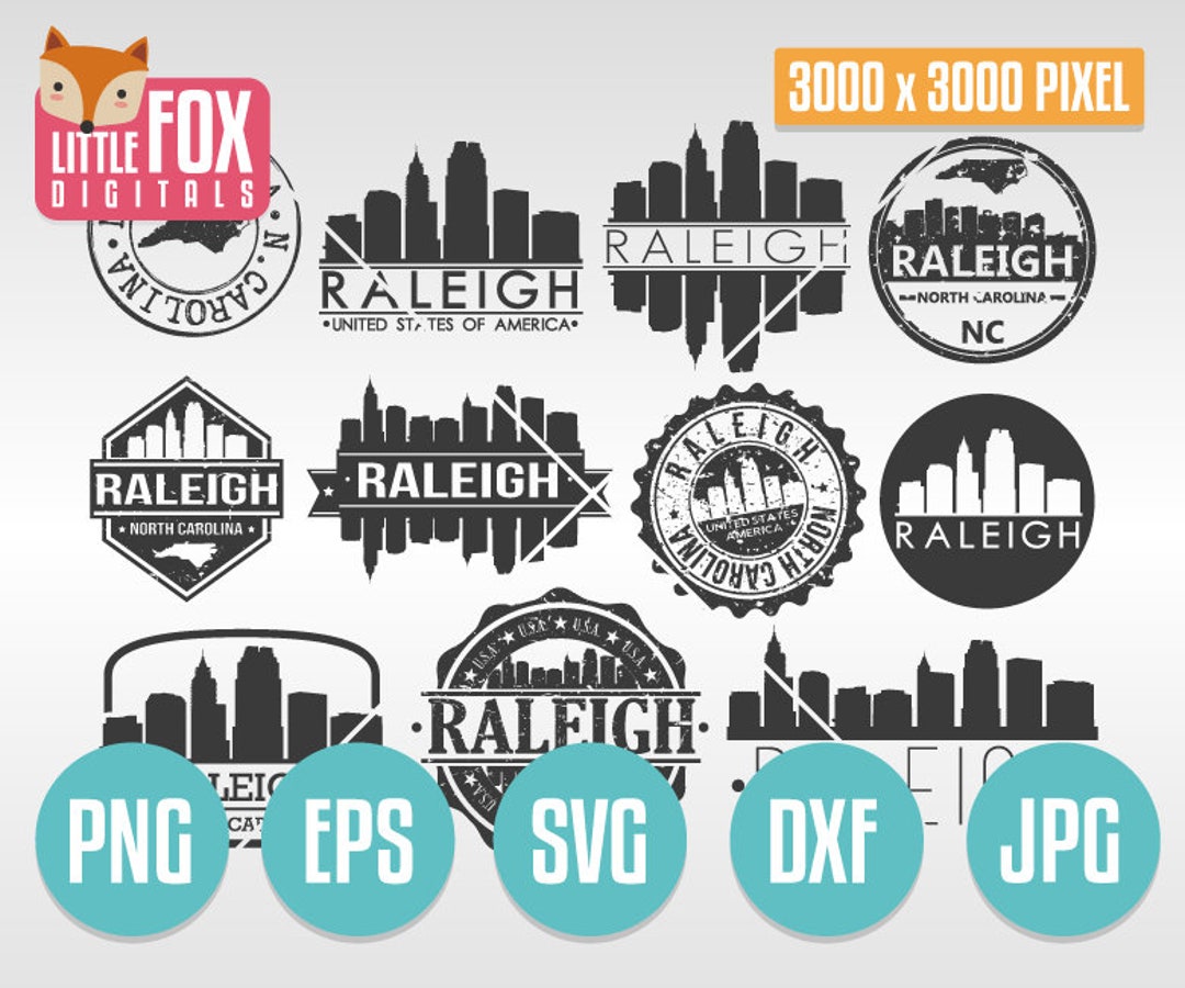 SVG RALEIGH Stamps. Svg Cut File North Carolina Skyline Raleigh ...