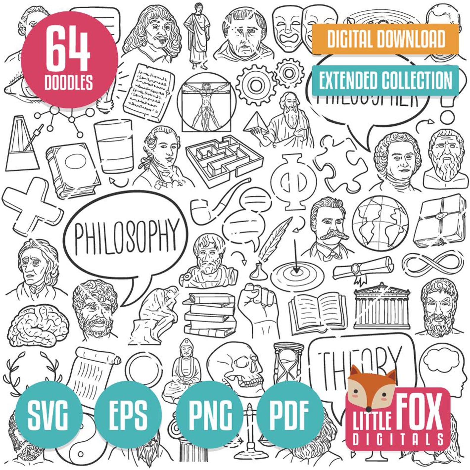 PHILOSOPHY, SVG Doodle Icon Vectors. History Famous Philosophers Doodle ...