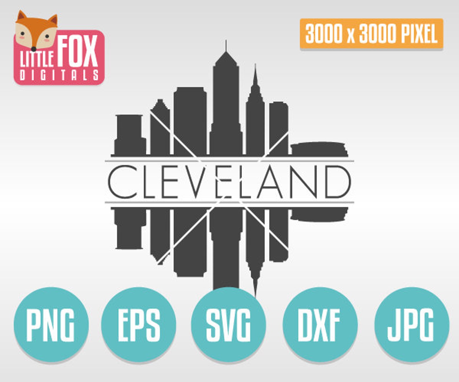 SVG CLEVELAND Stamps. Svg Cut File Ohio. Svg Skyline Cleveland ...