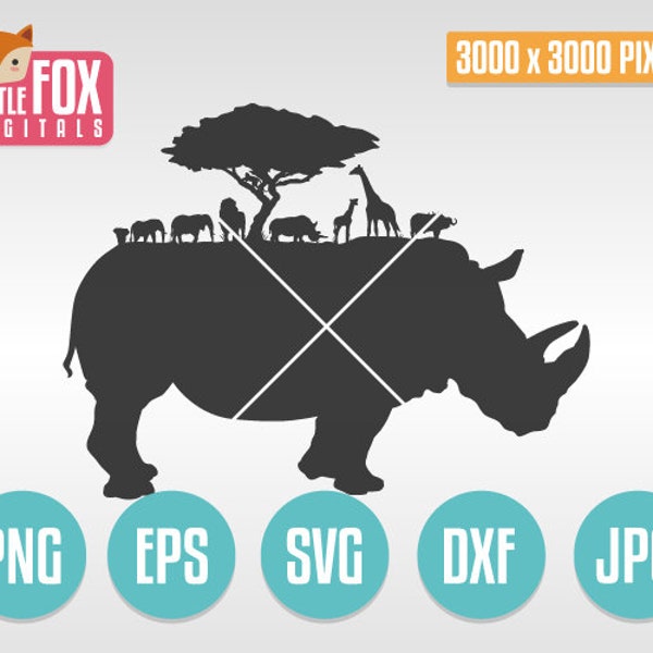 Rhino Svg - Etsy UK