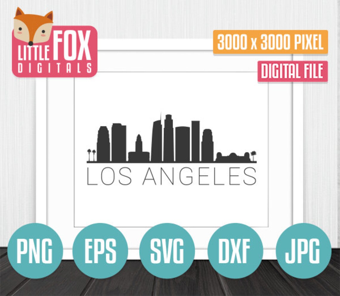 SVG SKYLINE Los Angeles. Los Angeles California Cut File - Etsy