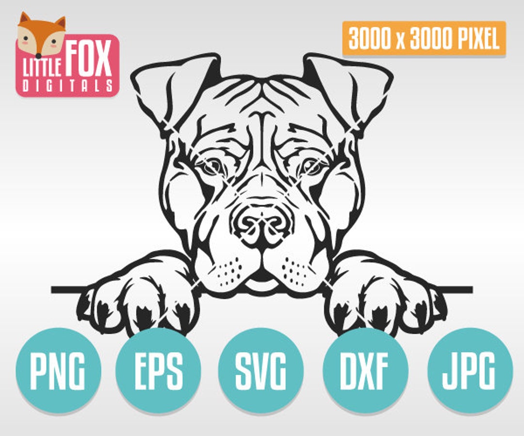 SVG PITBULL PEEKING. Cuttable Design Svg. Pit Bull Puppy Silhouette ...