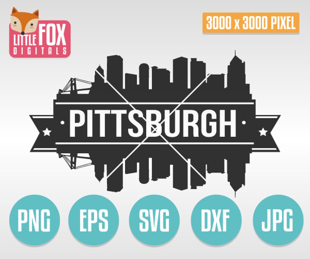 SVG Skyline PITTSBURGH. Pittsburgh Usa. Pittsburgh Cut File Skyline ...