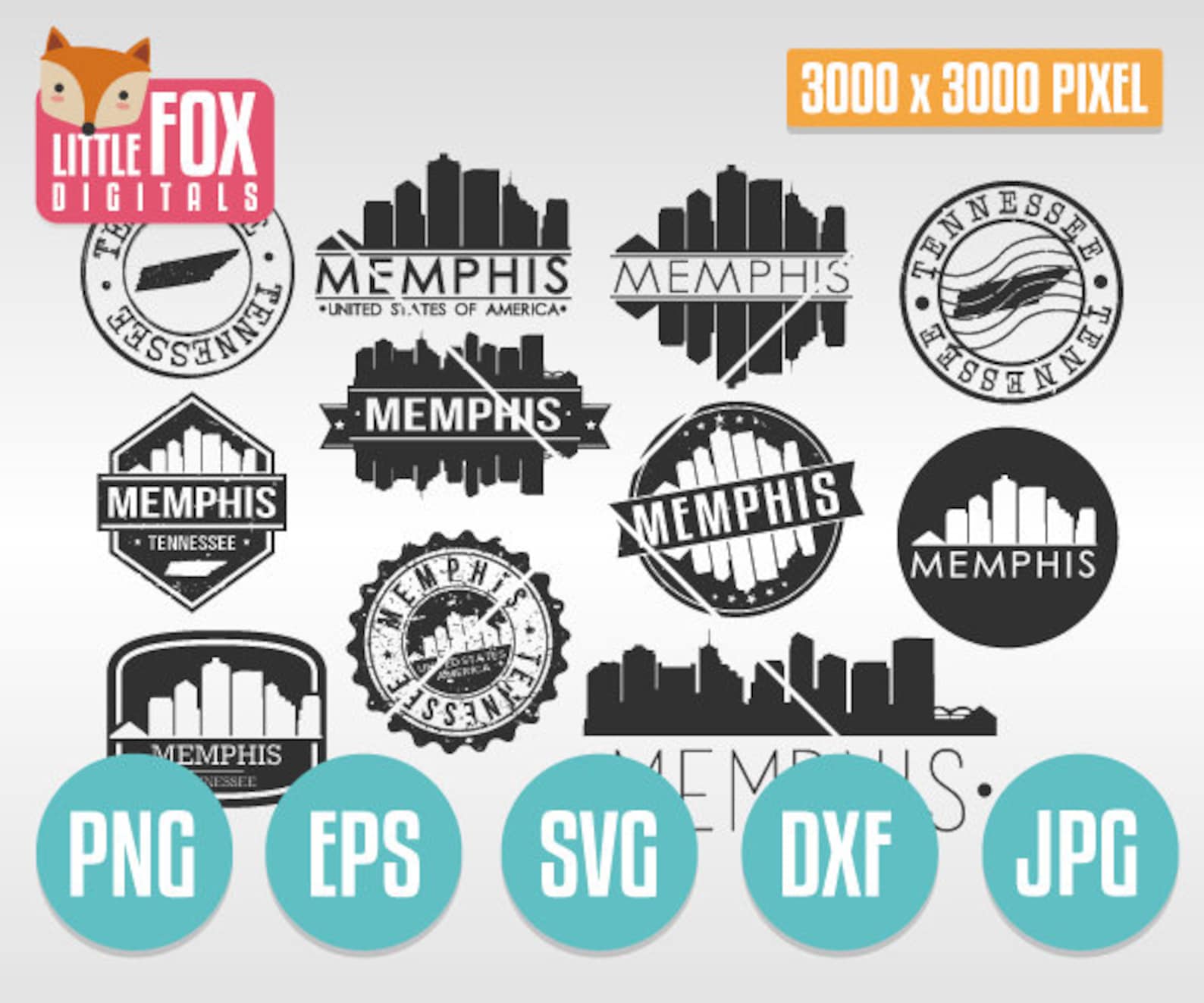 SVG MEMPHIS Stamps. Svg Cut File Tennessee. Svg Skyline - Etsy Singapore