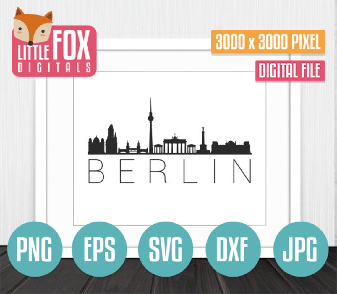 SVG SKYLINE BERLIN. Berlin Germany Europe. Berlin Cut File Skyline City ...