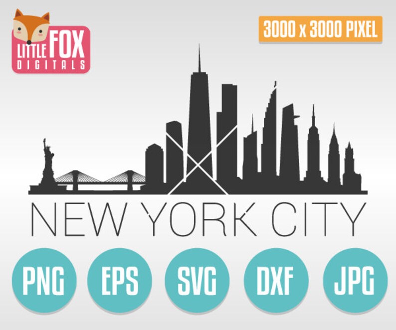 SVG VECTOR New York NYC Usa. Cut File Skyline New York. | Etsy