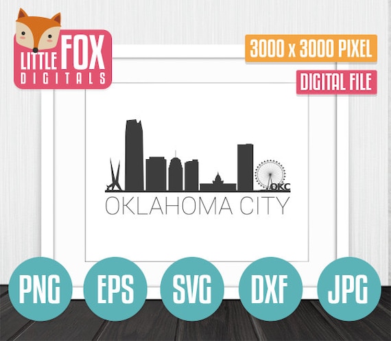 SVG SKYLINE OKLAHOMA City. Oklahoma City Cut File Skyline | Etsy