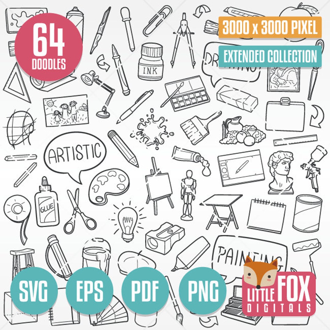 ARTISTIC DRAW, SVG Doodle Icon Vector. Drawing Art Lessons Draw Doodle ...