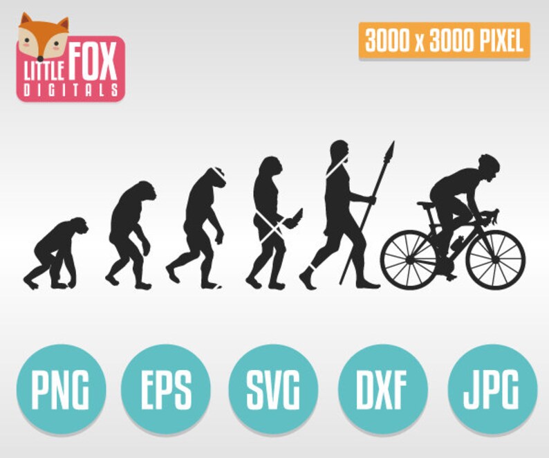 EVOLUTION of HUMAN Cyclist. Cuttable Design Svg. Silhouette - Etsy