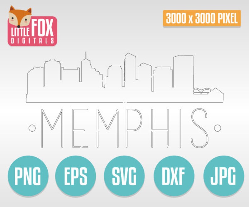 SVG SKYLINE MEMPHIS. Memphis Tennessee Usa. Memphis Cut File - Etsy