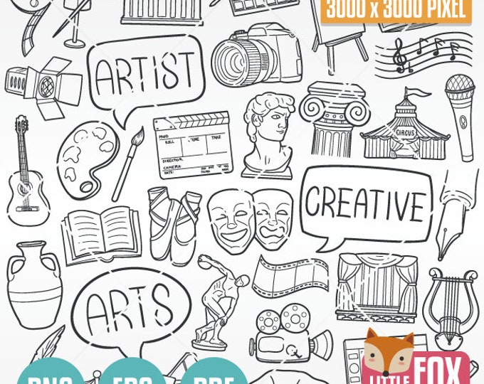 37 Happy Doodles Clip Art / Hand Drawn Doodles / Cute Drawings for ...
