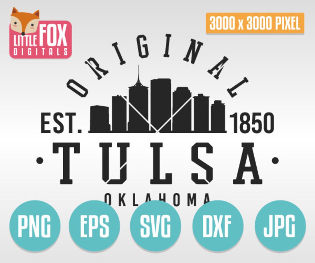 TULSA, Oklahoma Cut Silhouette Vector Skyline. Landmark College Design ...