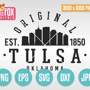 TULSA, Oklahoma Cut Silhouette Vector Skyline. Landmark College Design ...
