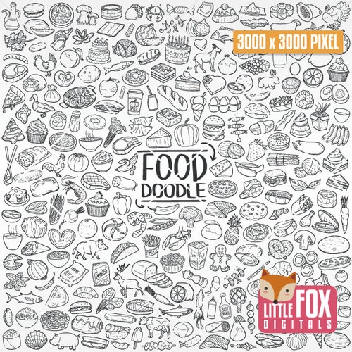 Food Icons Clip Art Hand Drawn Clipart Foodie Icons Food - Etsy