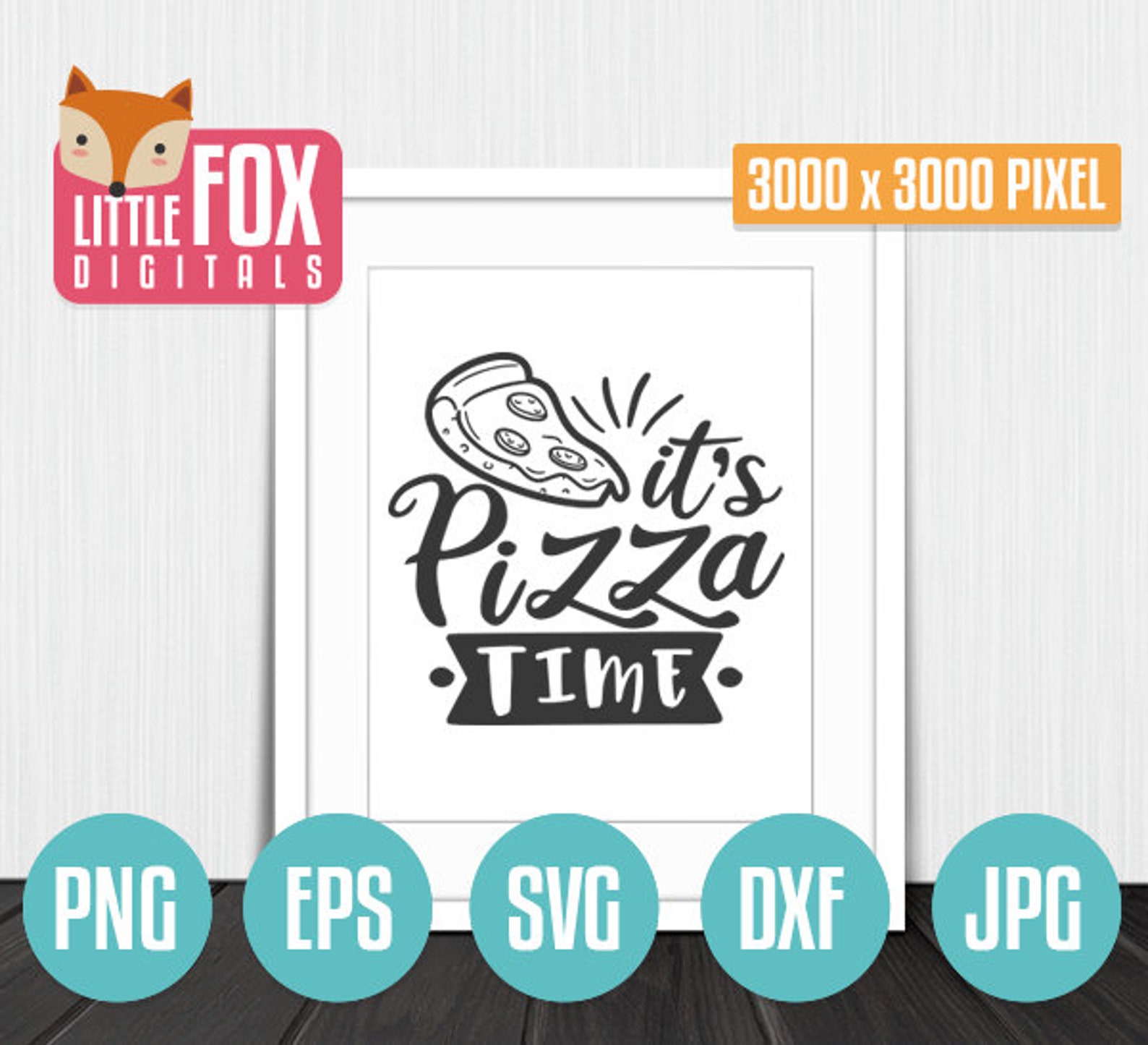 It's PIZZA TIME, Doodle Cuttable Quote Design. Fast Food File Vector ...