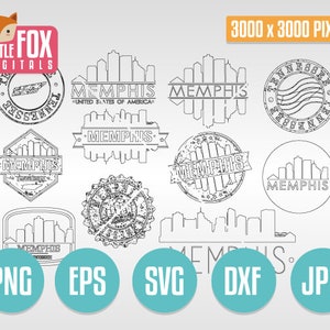 SVG MEMPHIS Stamps. Svg Cut File Tennessee. Svg Skyline - Etsy