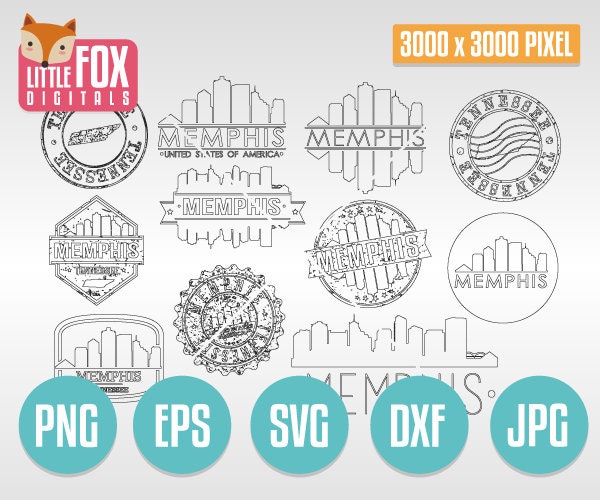 SVG MEMPHIS Stamps. Svg Cut File Tennessee. Svg Skyline - Etsy Singapore