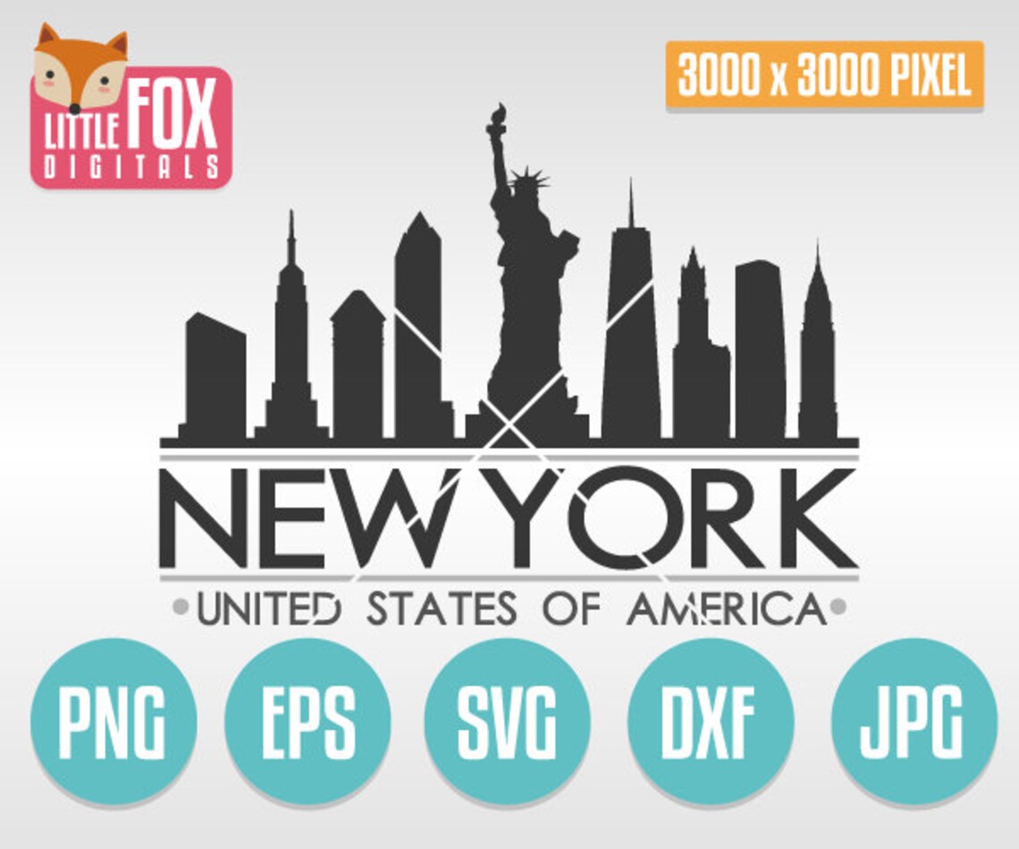 SVG NEW YORK City. New York Skyline Usa New York Cut File | Etsy