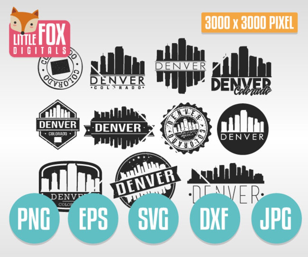 SVG DENVER CO Stamps. Svg Cut File Denver. Svg Skyline Denver ...