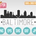 SVG BALTIMORE Stamps. Svg Cut File Maryland. Svg Skyline Baltimore ...