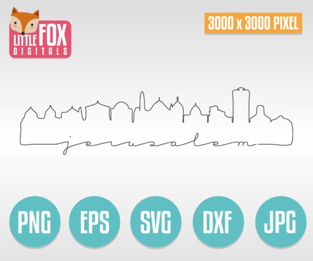 SVG Skyline JERUSALEM Israel. Skyline City Doodle Line. Jerusalem ...
