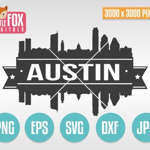 SVG AUSTIN TX Stamps. Svg Cut File Texas. Svg Skyline Austin ...