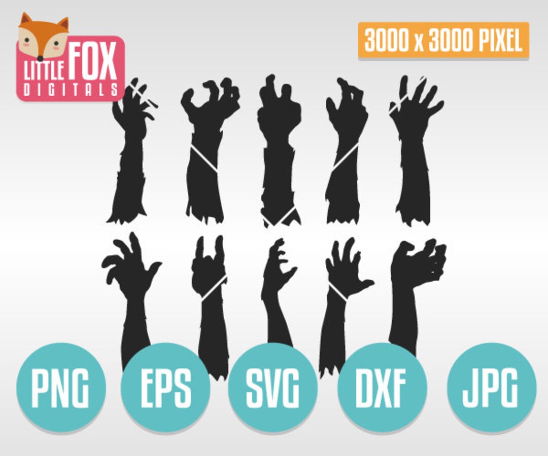 SVG ZOMBIE HANDS. Zombie Cuttable Design. Zombie Silhouette Cameo ...