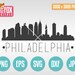 SVG PHILADELPHIA Stamps. Svg Cut File Pennsylvania. Svg Skyline ...