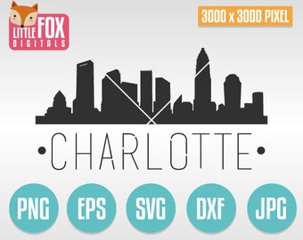 Charlotte City Skyline Svg - Etsy