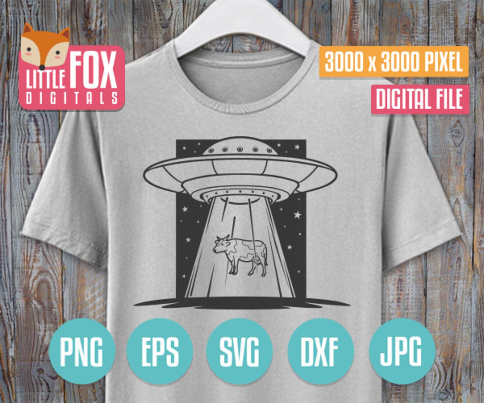UFO ABDUCTION COW Svg Doodle Cuttable Quote Design. Alien - Etsy