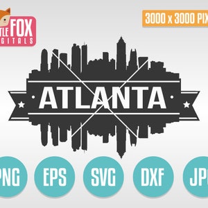 SVG ATLANTA Stamps. Svg Cut File Georgia. Svg Skyline Atlanta ...