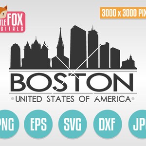 SVG BOSTON Stamps. Svg Cut File Massachusetts. Svg Skyline Boston ...