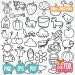 FARM ANIMALS, Doodle Vector Icons. Farmer Tools Vector Doodle Icons ...