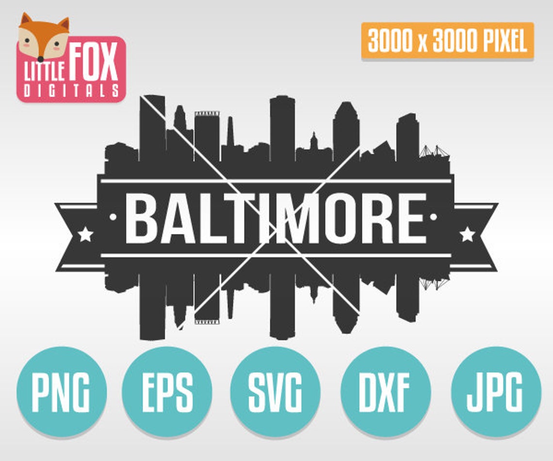 SVG BALTIMORE Stamps. Svg Cut File Maryland. Svg Skyline | Etsy