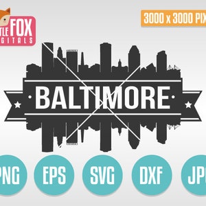 SVG BALTIMORE Stamps. Svg Cut File Maryland. Svg Skyline Baltimore ...