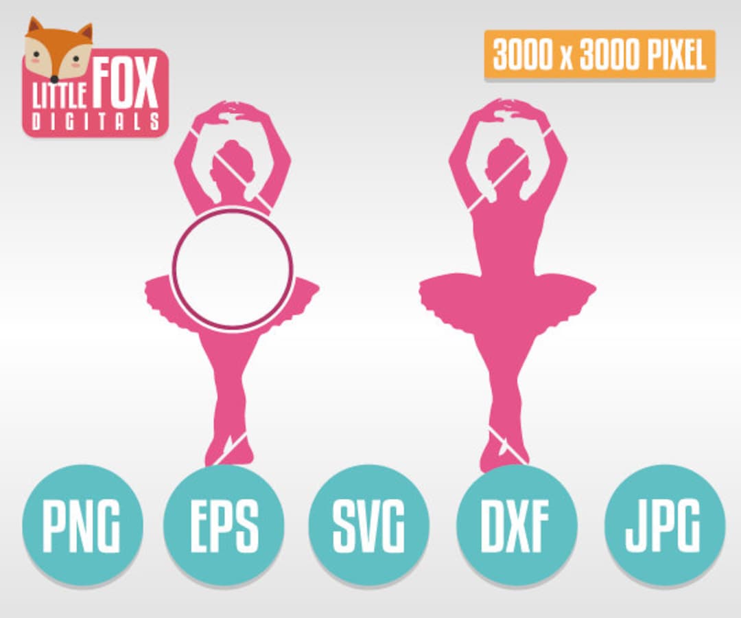 SVG Ballerina Girl. Ballet Dance Monogram. Silhouette Vector Cut ...