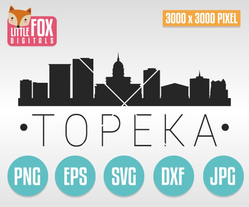 SVG SKYLINE TOPEKA Kansas. Topeka Kansas Cut File Skyline City. Topeka ...