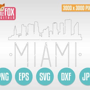 SVG Vector MIAMI Florida. Miami Svg Skyline. Miami Svg Cut File Clip ...