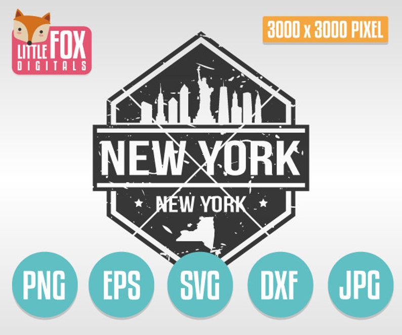 SVG NEW YORK Stamps. Svg Cut File New York. Svg Skyline New | Etsy