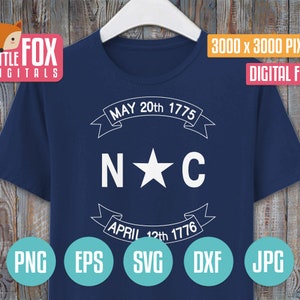 NORTH CAROLINA Flag Patriotic, Svg Usa Flag. NC Silhouette Clipart, Cut ...