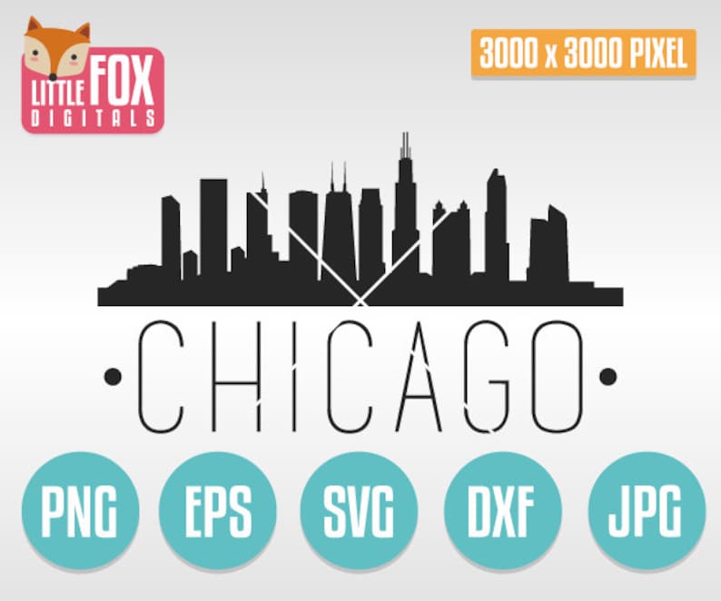 SVG CHICAGO Stamps. Svg Cut File Chicago. Svg Skyline Chicago. - Etsy