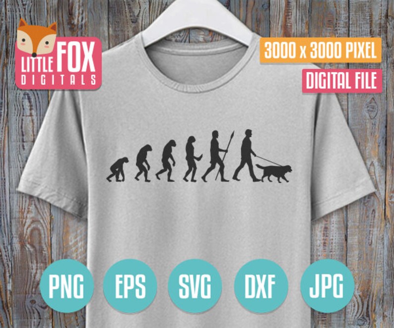 EVOLUTION of HUMAN With DOG. Cuttable Design Svg. Silhouette | Etsy