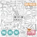 UNDER CONSTRUCTION, Doodle Vector Icons. Hard Work Vehicles Crane ...