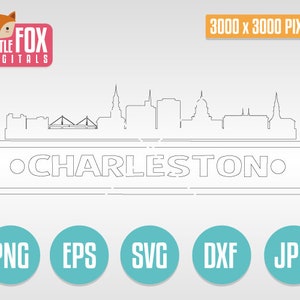 SVG SKYLINE CHARLESTON. South Carolina Usa. Charleston Cut File Skyline ...