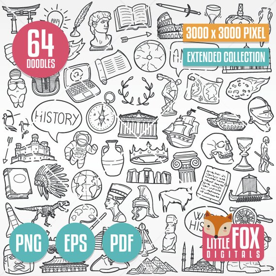 HISTORY SVG Doodle Icon Vectors. Subject School Historical - Etsy