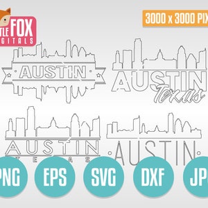 SVG AUSTIN TEXAS Usa. Super Pack Austin Tx Skyline. Silhouette - Etsy