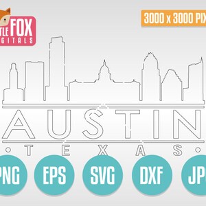 SVG SKYLINE AUSTIN. Austin Texas Usa. Austin Cut File Skyline City ...