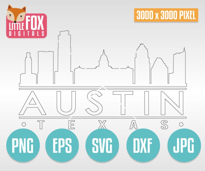 SVG SKYLINE AUSTIN. Austin Texas Usa. Austin Cut File Skyline | Etsy